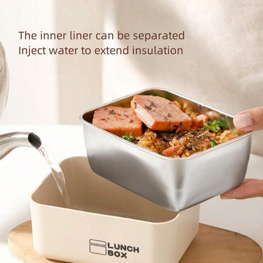 Stainless Steel Bento Lunch Box, Portable Food Container, Microwave ...