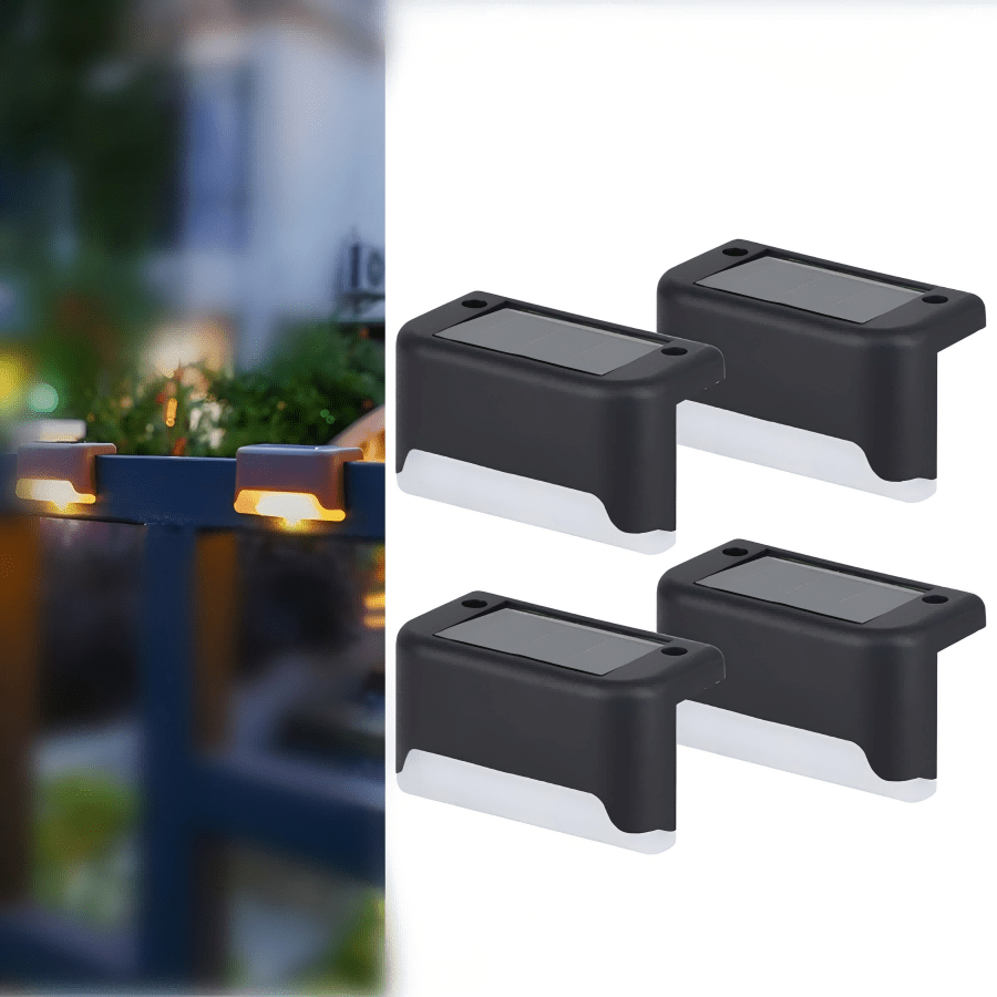 Outdoor Solar Power Railing Staircase Light, Multi-Color LED Garden ...