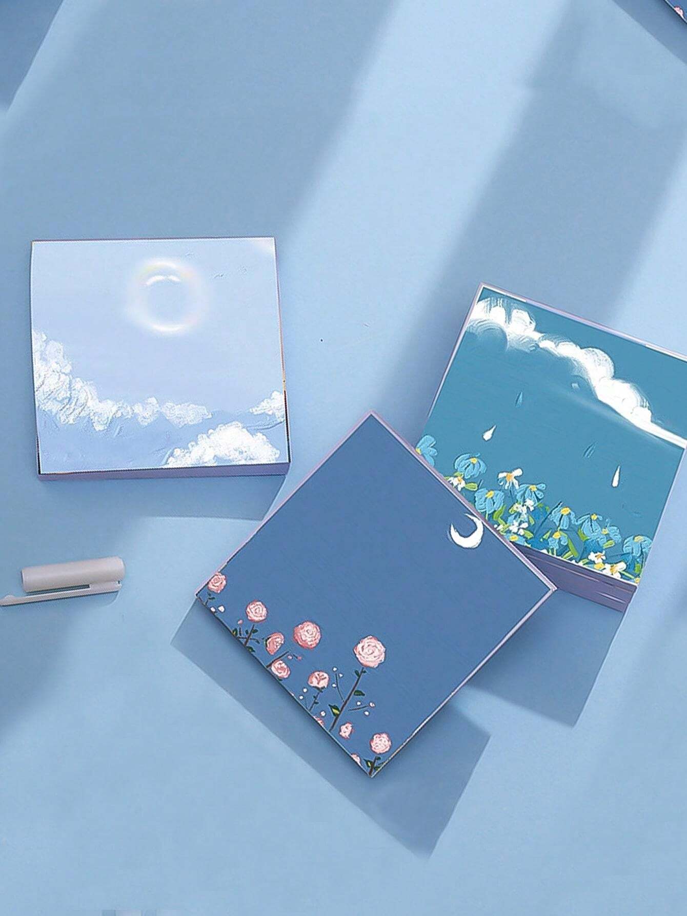 90 Pieces (3 Books) Cute Landscape, Character, Flower Creative Square ...