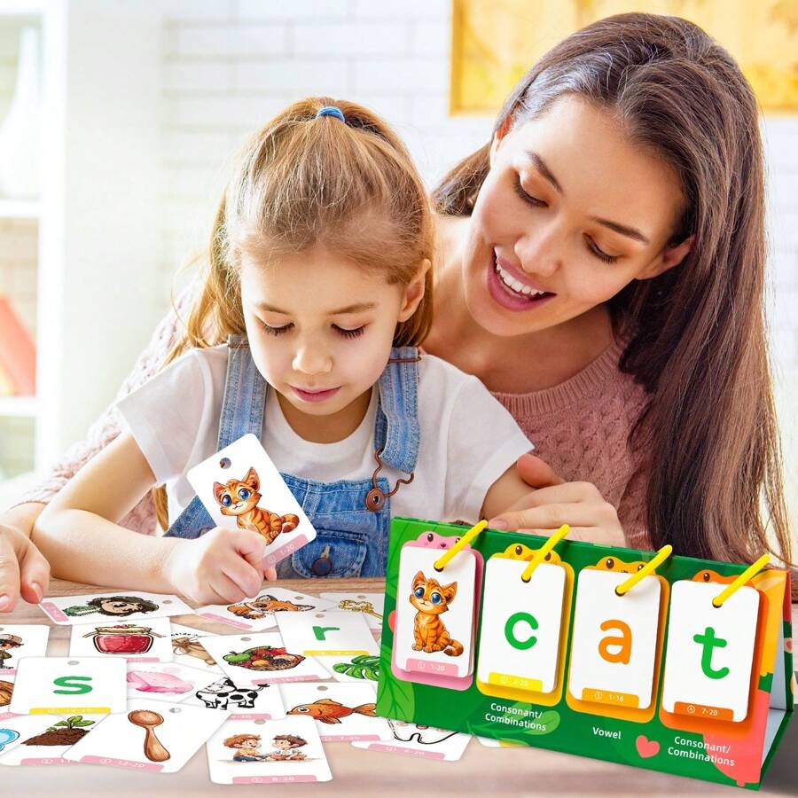 Jeu de construction de mots CVC, cartes éclair de jeux phonétiques pour ...