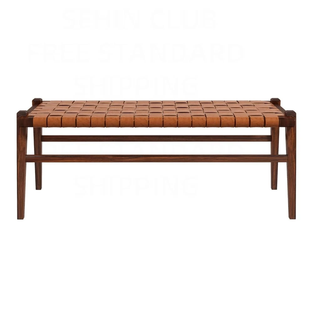 Cody Tan Leather Bench | SHEIN USA