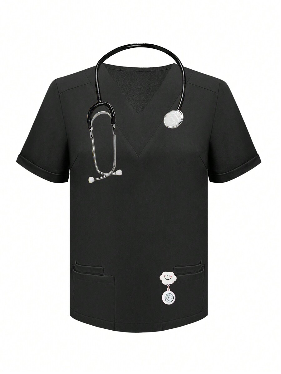 cimmuovere Short Sleeve Laboratory Scrubs Uniform Set, Nursing, Dental ...