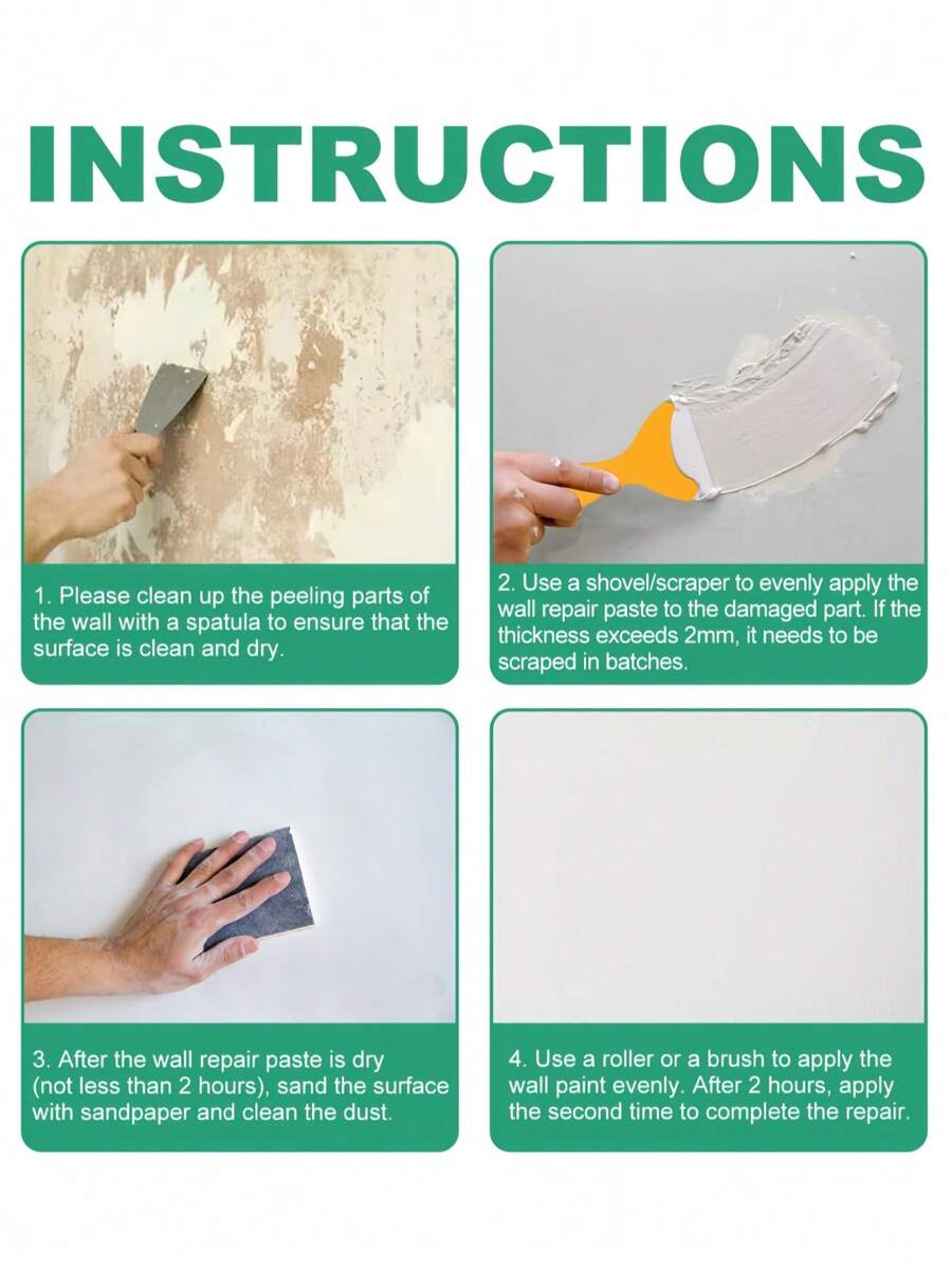 Wall Repair Paste - Covers Stains, Restores Peeled Paint, Prevents ...