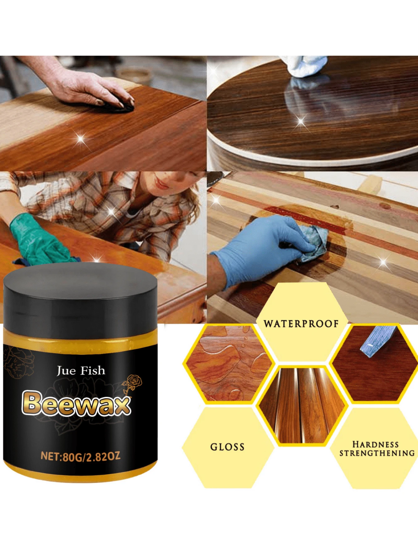 Beeswax Wood Care Polishing Compound, Furniture Restoration Polish ...