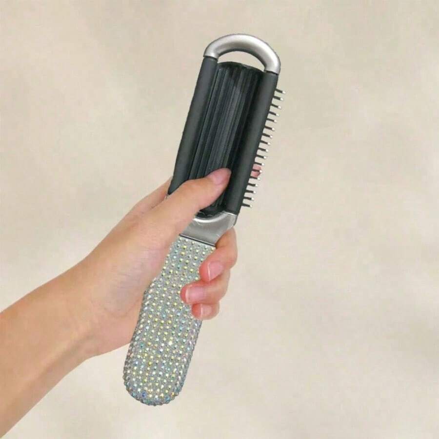 1 Compact Foldable Travel Comb With Rhinestones, Scalp Massage Comb ...