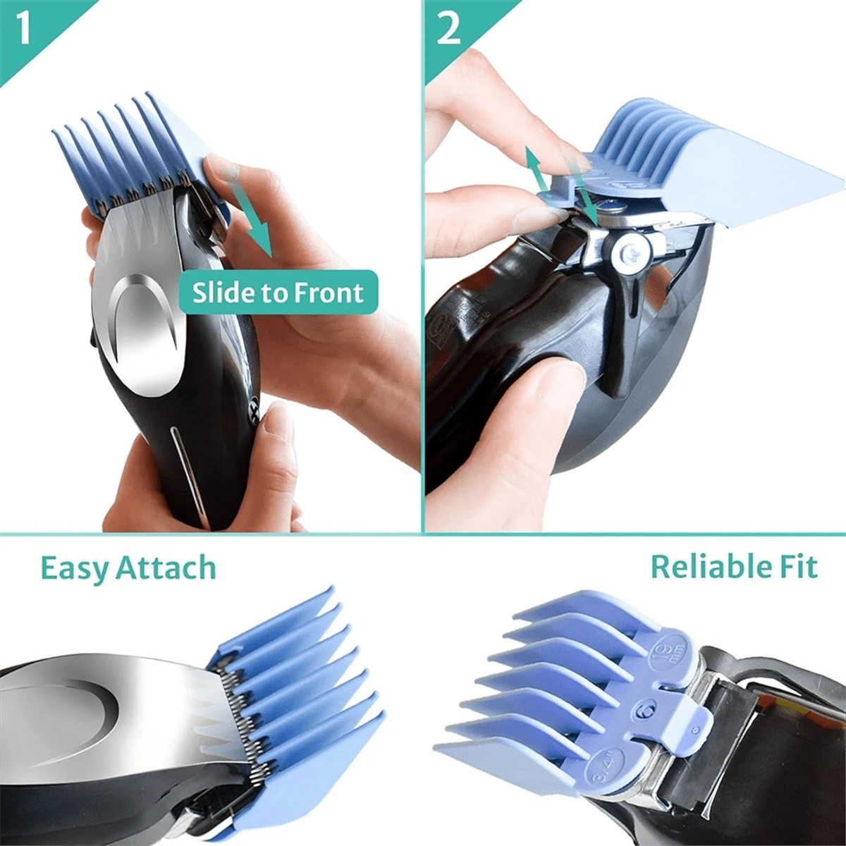 10pcs Colorful Limit Combs For Electric Hair Clipper, Universal Blade ...