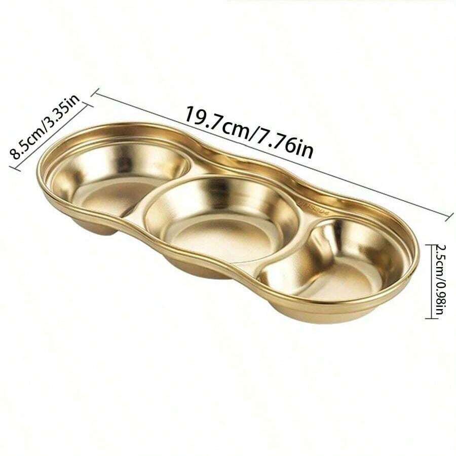 Plato de acero inoxidable con múltiples compartimientos, bandeja ...