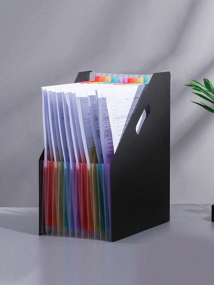 1pc Diagonal Vertical Folder, A4 Large Capacity Paper Storage And ...