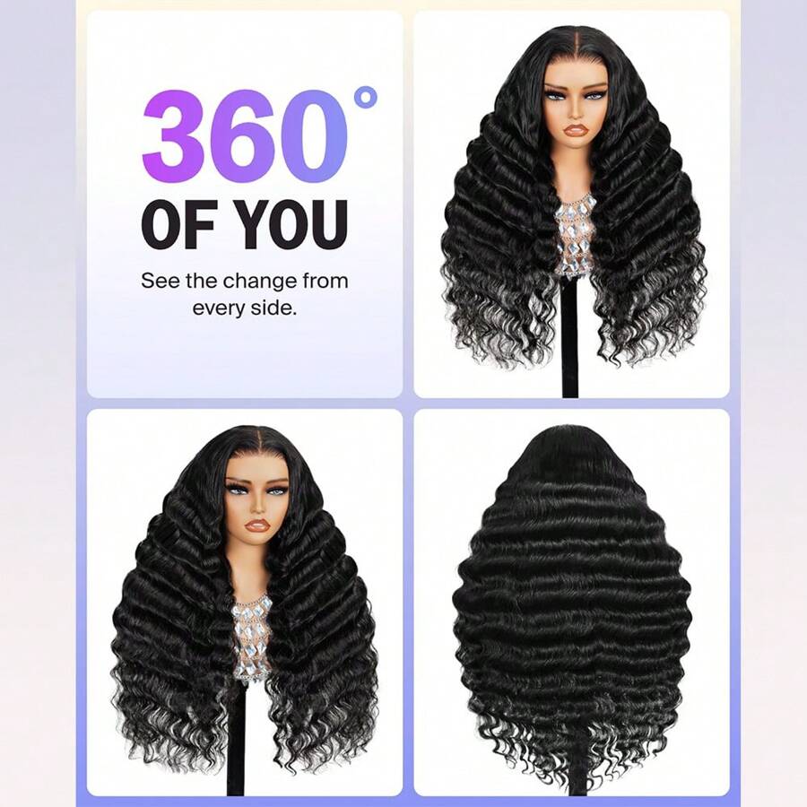 PAZAT 150% Density 28 Inch 13x4 HD Full Lace Front Wigs Human Hair ...