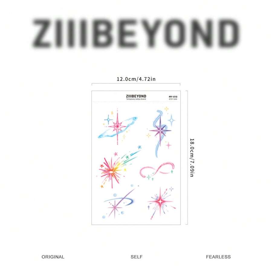 2pcs/Set Colorful Waterproof Temporary Tattoo Sticker Combo, Dopamine ...
