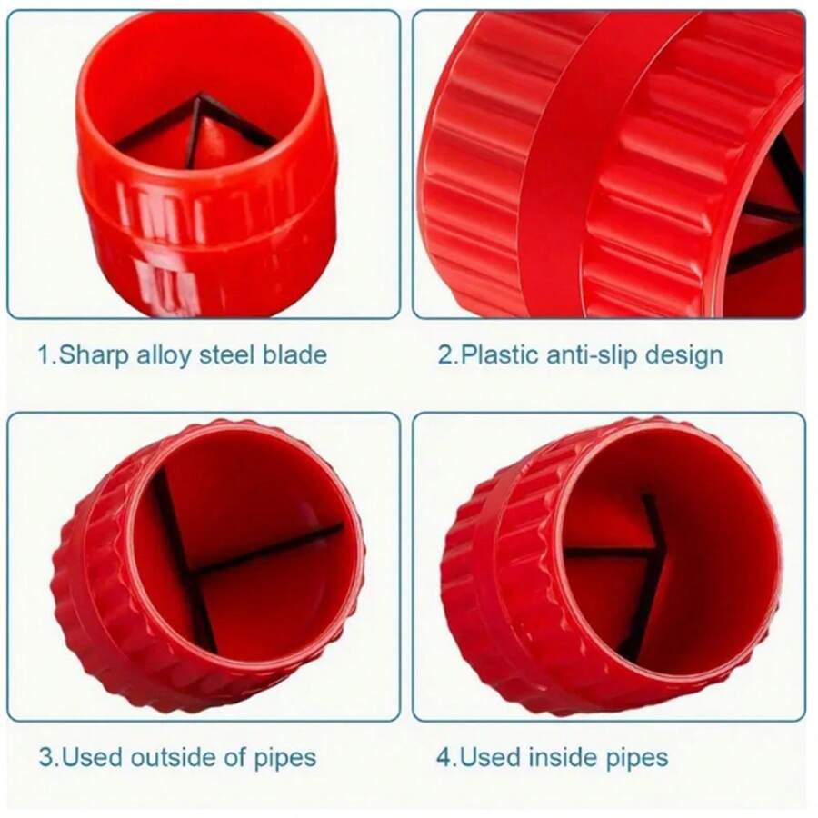 1pc Red Deburring Tool With Internal And External Chamfering Blades ...
