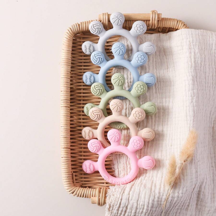 Cute Baby Teether, Multicolor Shapes & Sport Elements, Safe Material To ...