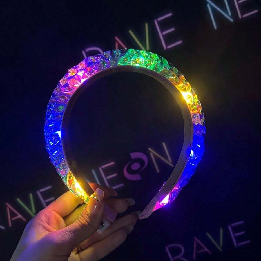 Light Up Headband Led Crown Headbands Glow Rave Headpiece Christmas ...