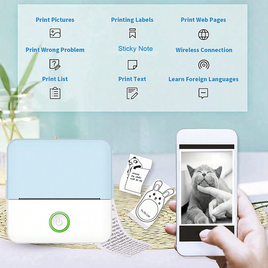 GOTOOGO Thermal Mini Printer, Portable Inkless Sticker Maker, Wireless ...