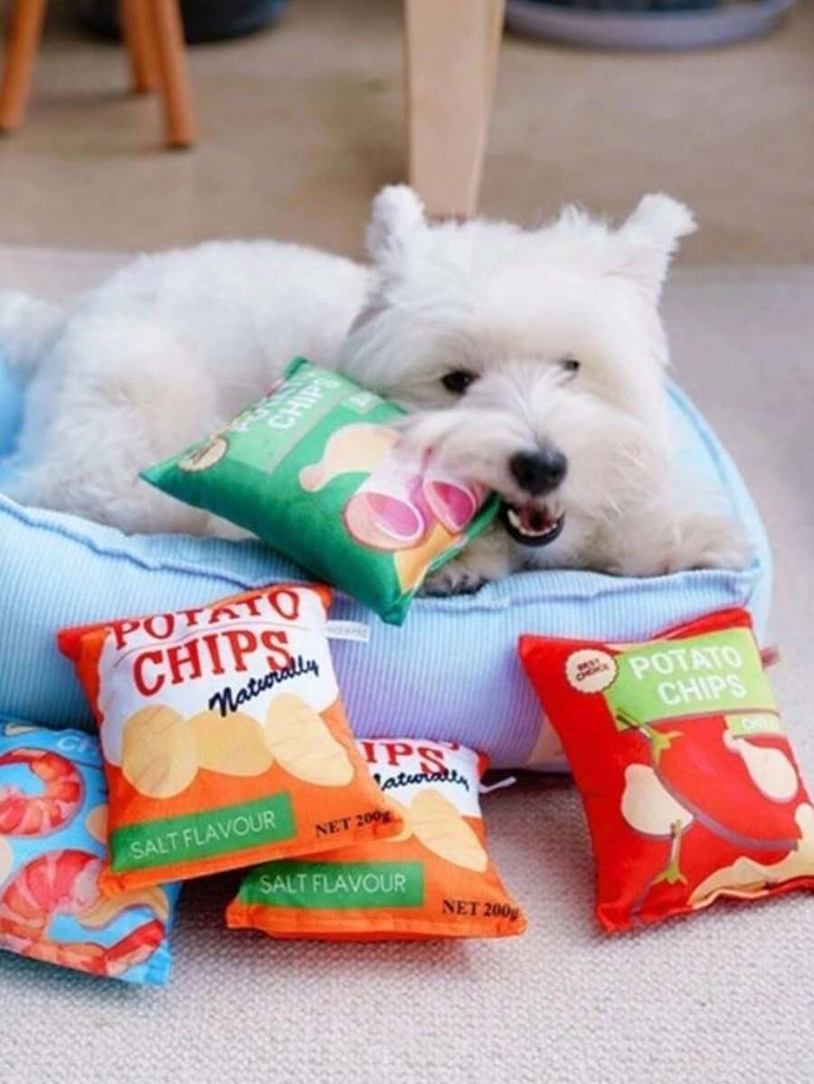 Potato Chip Pattern Plush Teeth Squeezing Pet Dog Toys Pet Favorite ...