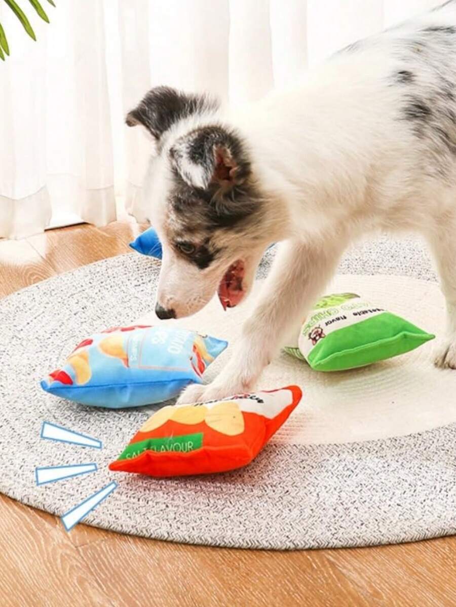 Potato Chip Pattern Plush Teeth Squeezing Pet Dog Toys Pet Favorite ...