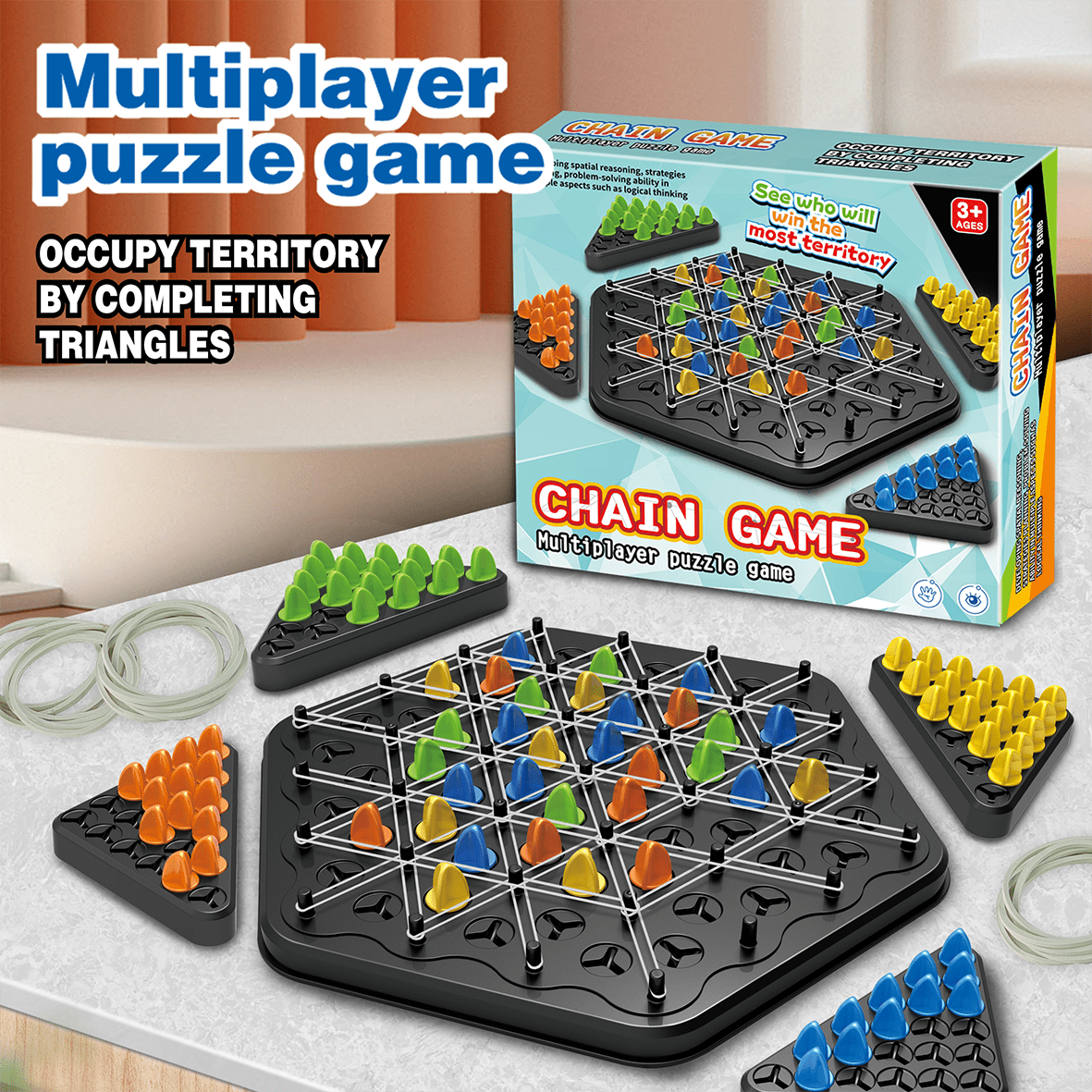 Chain Triangle Chess Set - Multiplayer Strategy Game, Ideal For Family ...