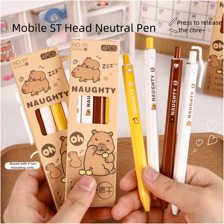 1 Set (1 Set = 4pcs) New Capybara ST Head Square Cartoon Retractable ...