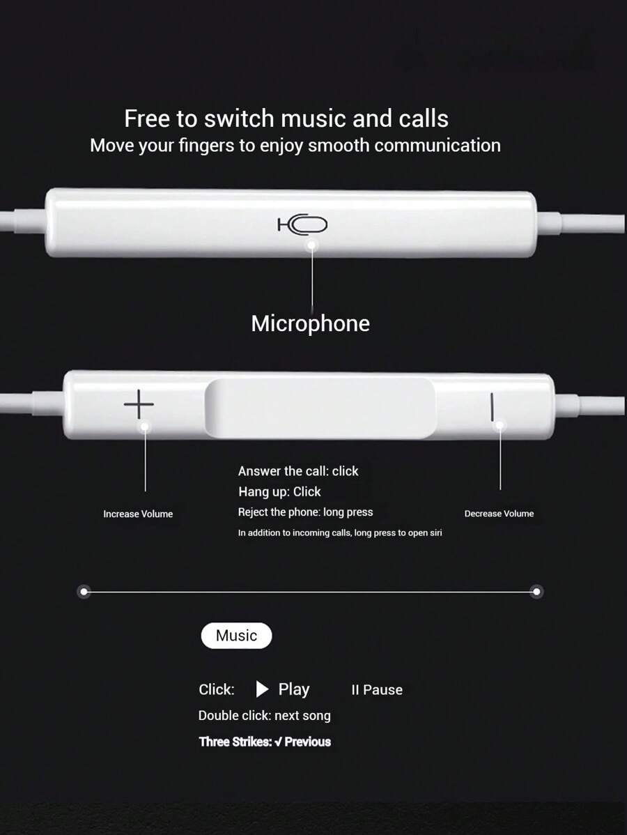 Auriculares con cable de interfaz Lightning - Alta calidad de sonido ...