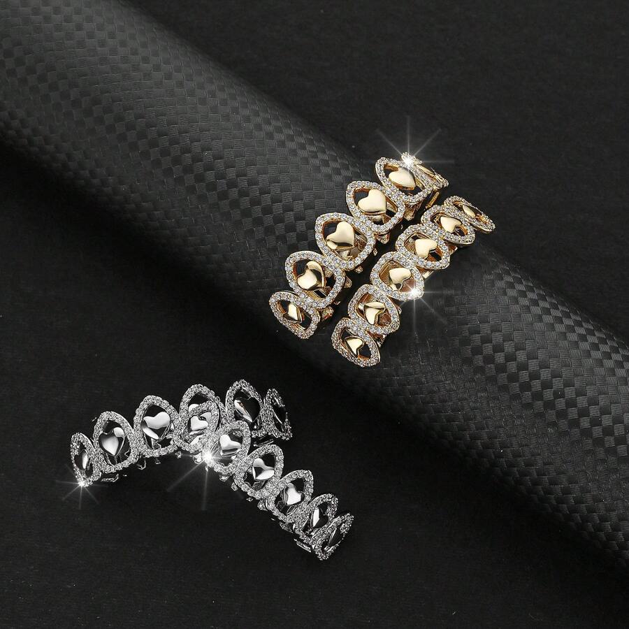 Irregular 8-Tooth Golden Plated Dental Set With Zirconium Micro Inlay ...