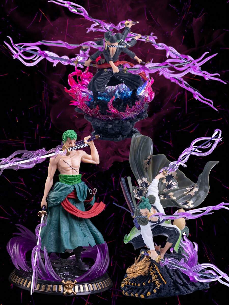 bandai One Piece Zoro 3000 Worlds 9 Sword Style Figurine Statue, Anime ...