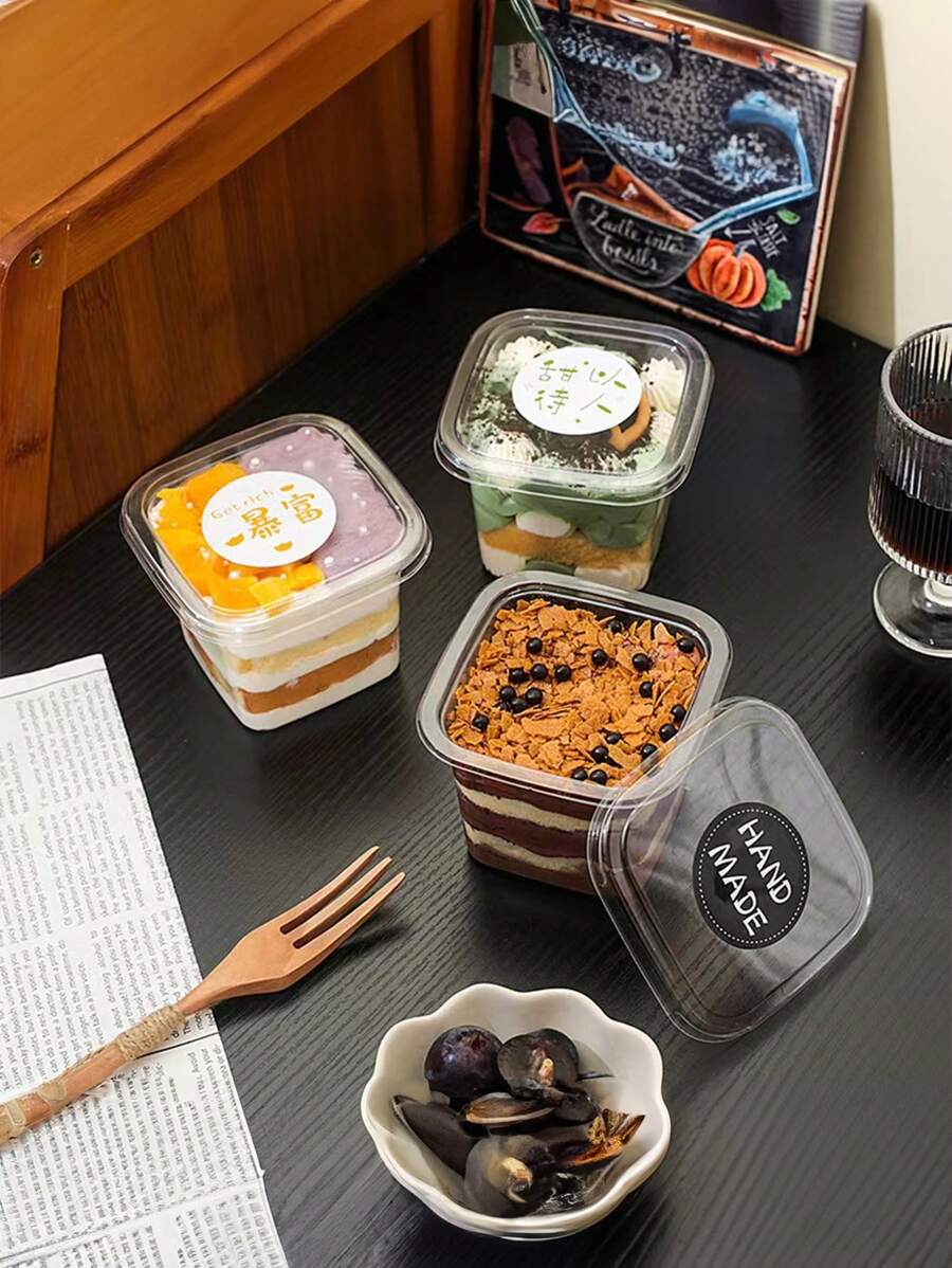 12/15/20pcs Square Cake Boxes, Suitable For Cakes, Mousse, Puddings ...