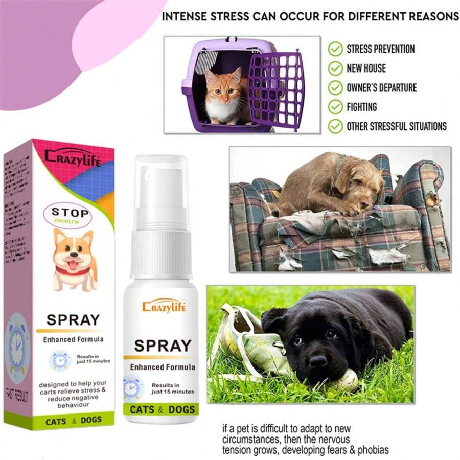 1pc Anti-Stress Relief Spray To Calm And Soothe Cats, Cat Anxiety ...