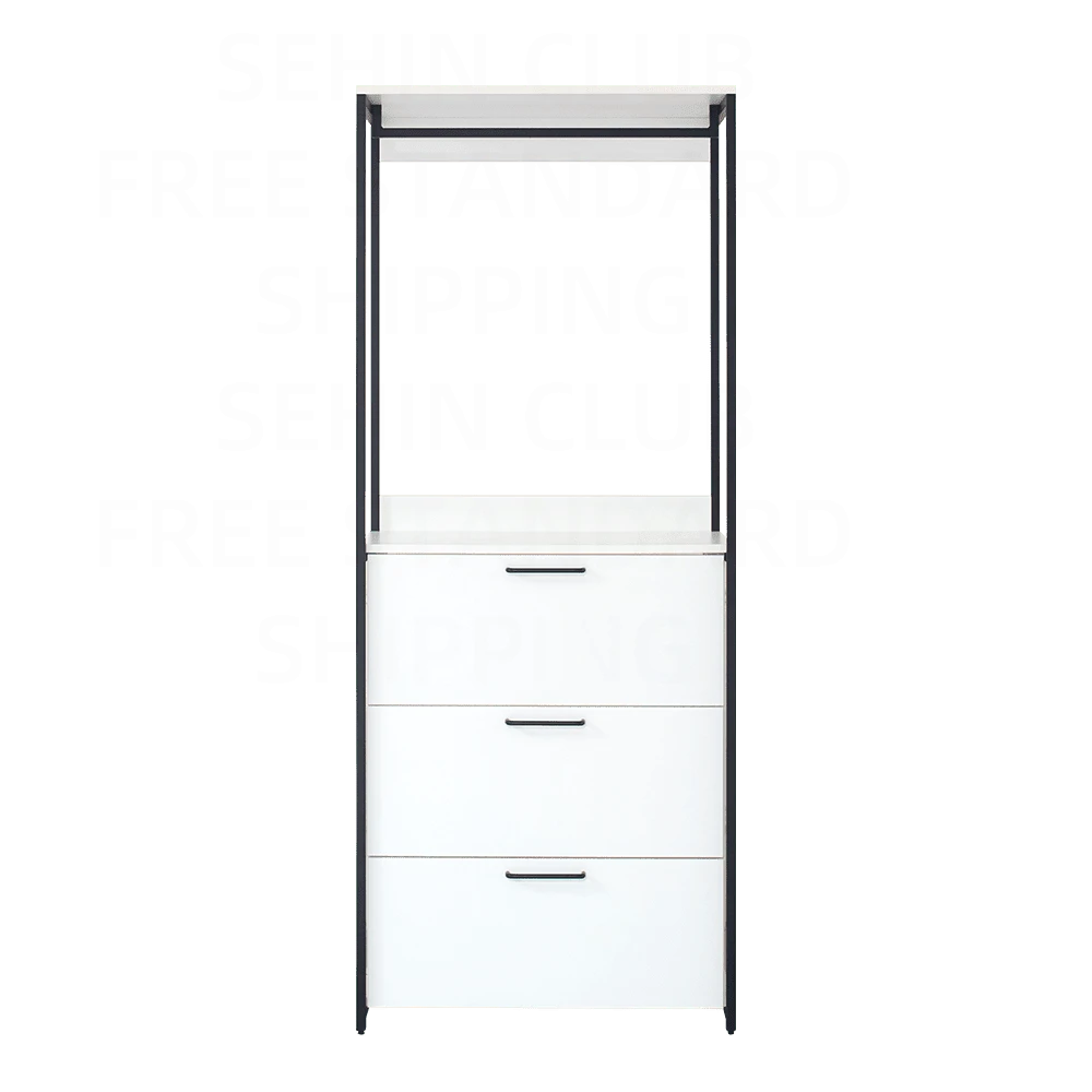 Fiona Wood And Metal Walk-In Closet With Three Drawers,YH-Choice | SHEIN PT