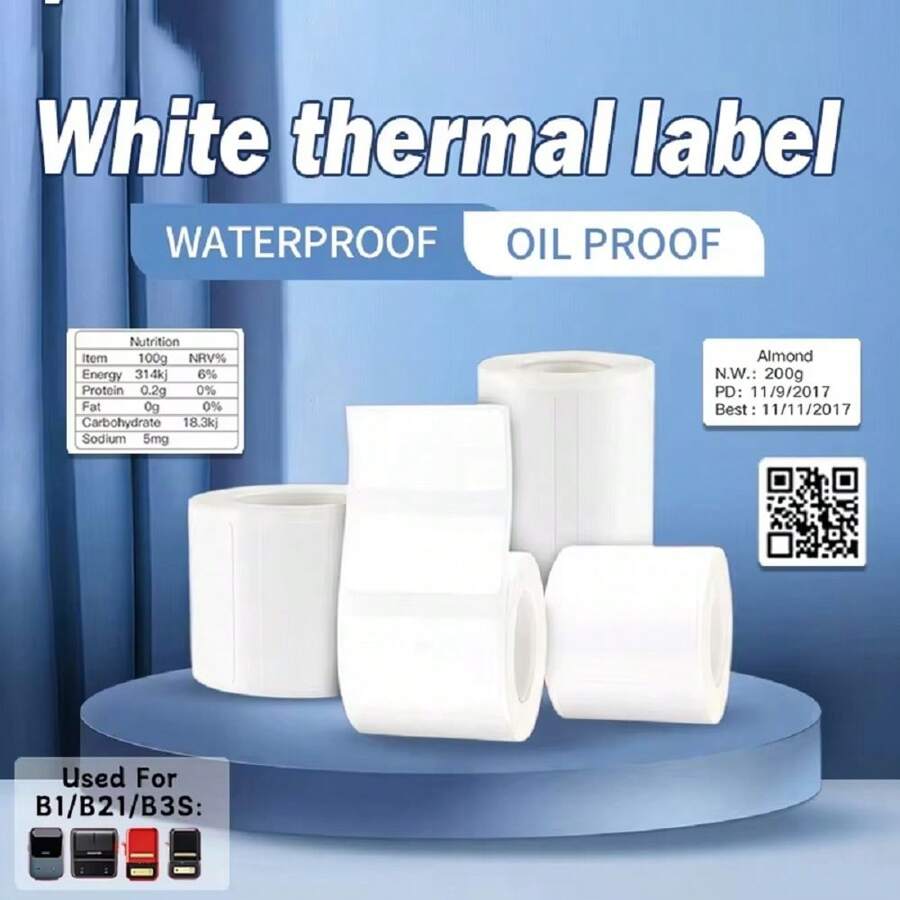 White Thermal Label Mini Printer Sticker Waterproof Applicable With B1 ...