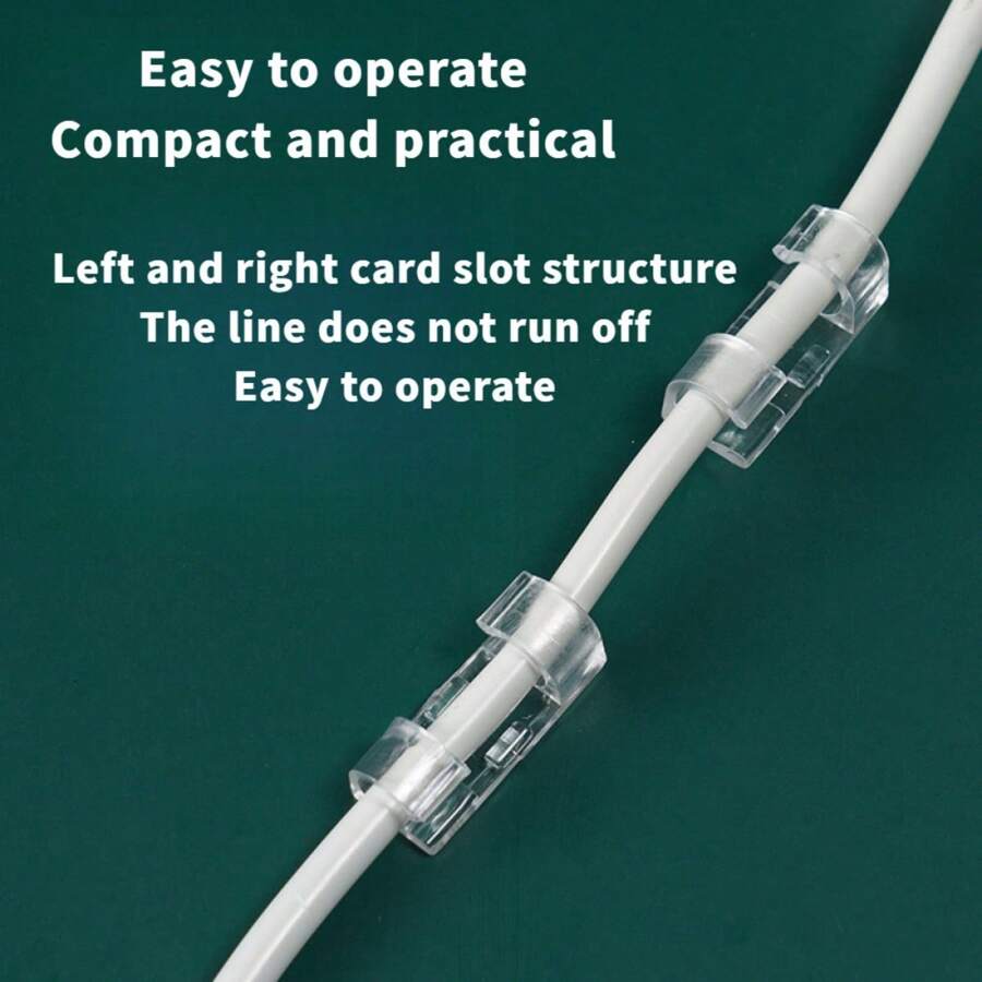 40 pièces Clips de câble transparents auto-adhésifs, sans perçage ...