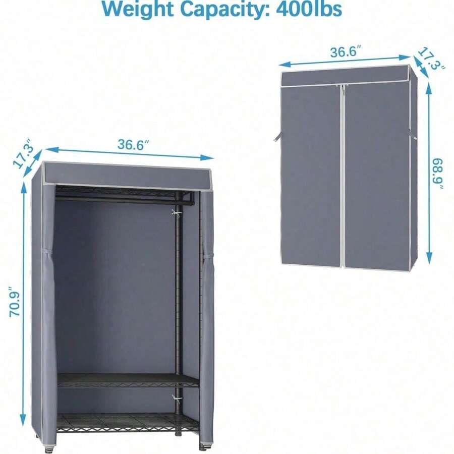 3 Tiers Heavy Duty Garment Racks For Hanging Clothes Portable Closet ...