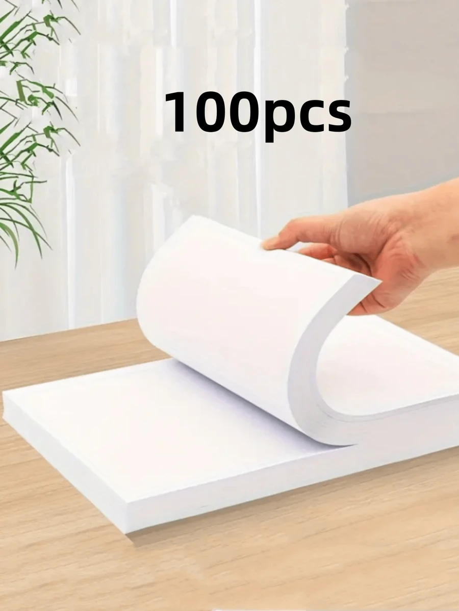 100 pièces Papier copie blanc A4, convient pour l'impression de documents de bureau, l ...