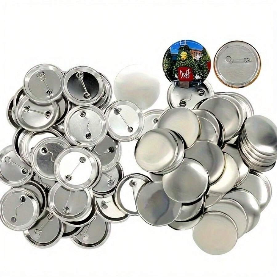 10pcs DIY Button Badge Making Kit - Metal Pins With Clear Sheet ...
