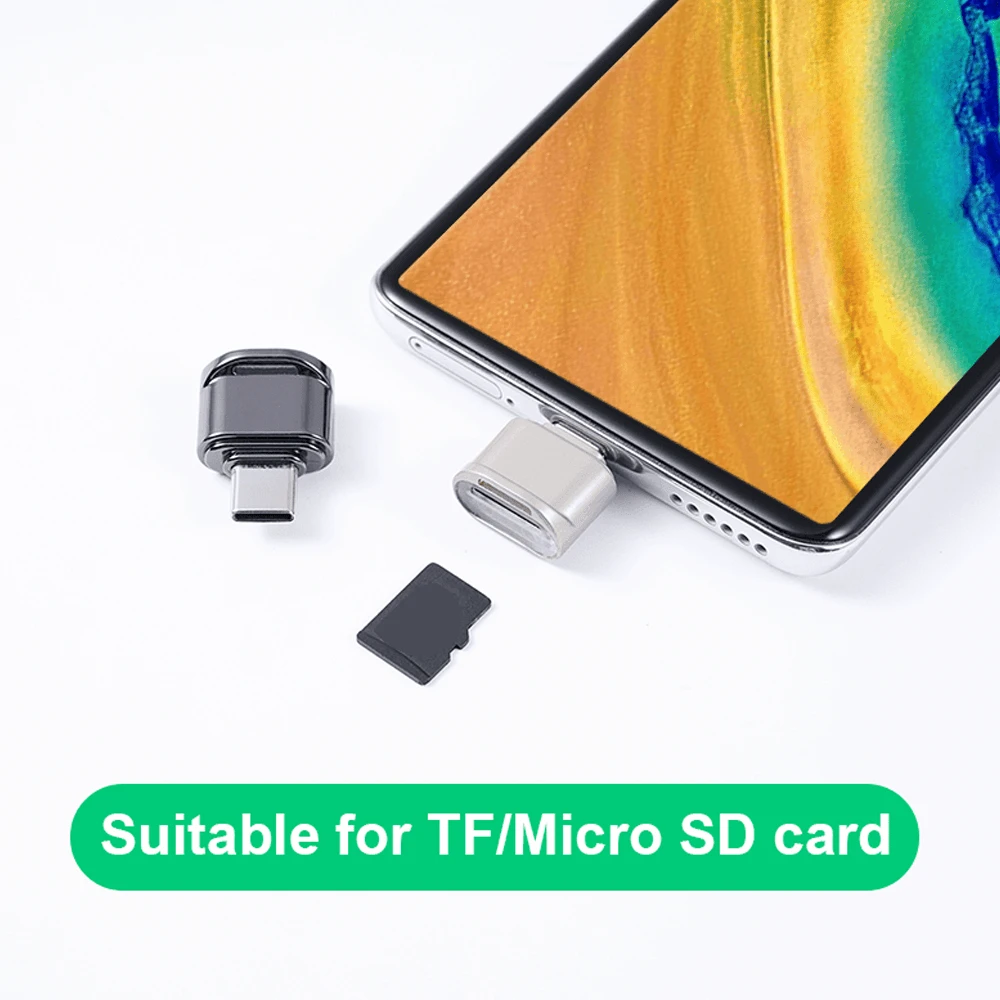 USB C Micro SD Card Reader, C Type OTG TF Storage Card Reader ...