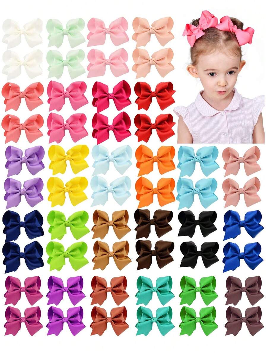 32PCS Cute Hair Bows For Girls Grosgrain Ribbon Toddler Hair ...