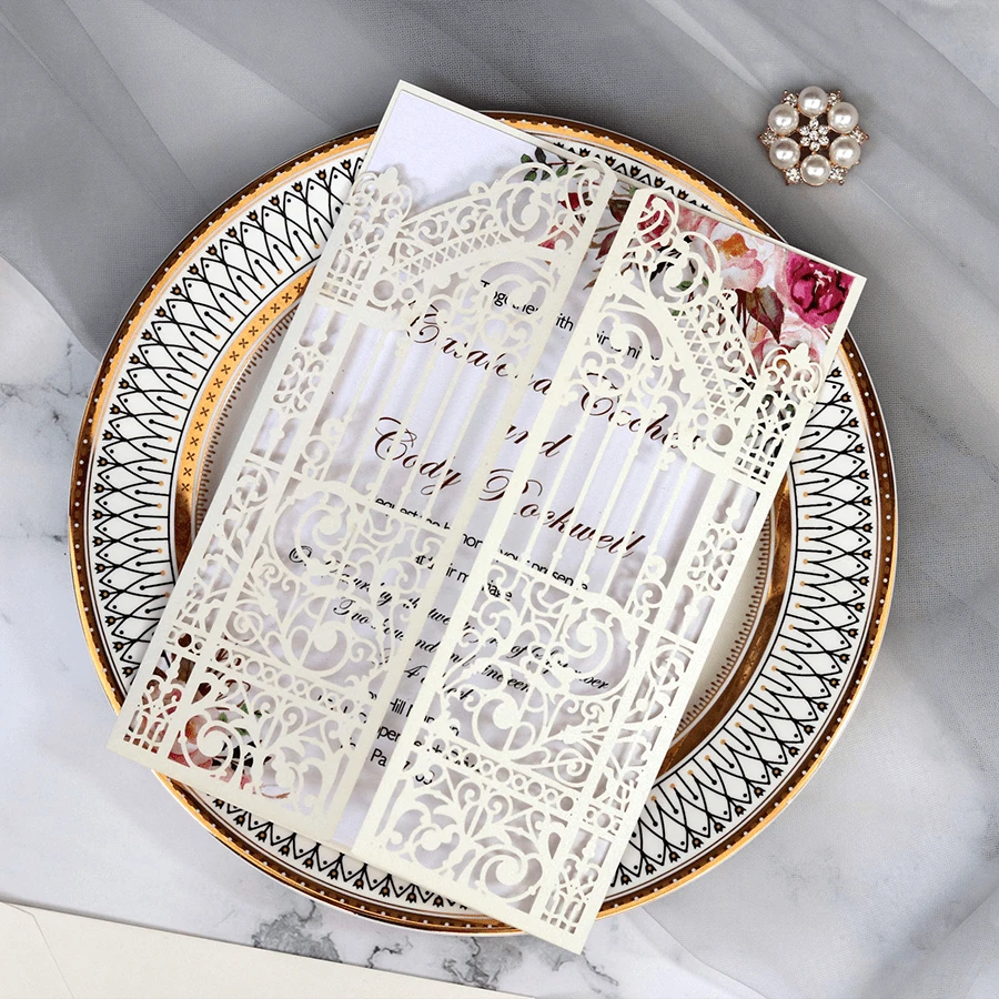 25pcs Folding Party Invitations Decorative 2025 Elegant Wedding Party ...