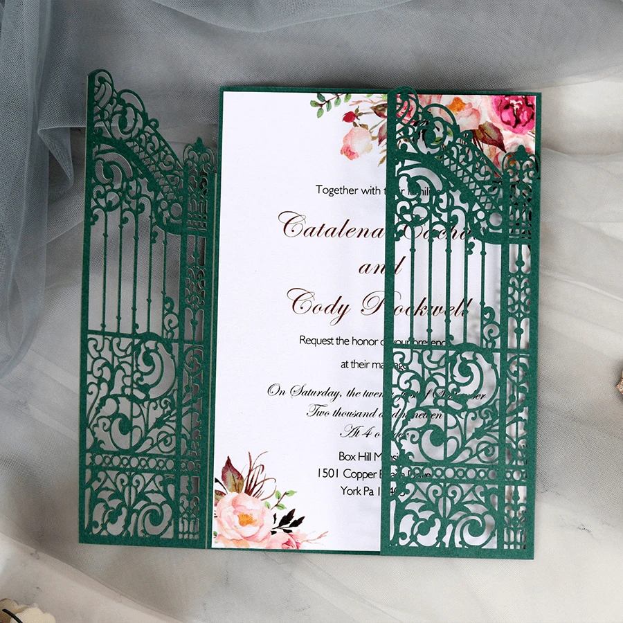 25pcs Folding Party Invitations Decorative 2025 Elegant Wedding Party ...