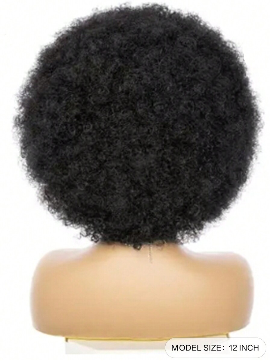 Perruque synthétique frisée Afro courte pour femmes avec une frange, au ...