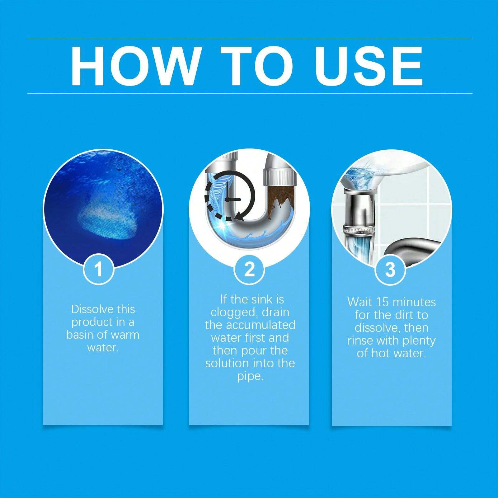 Pipe Unclog Effervescent Tablet Dissolves Toilet Floor Drain Kitchen ...