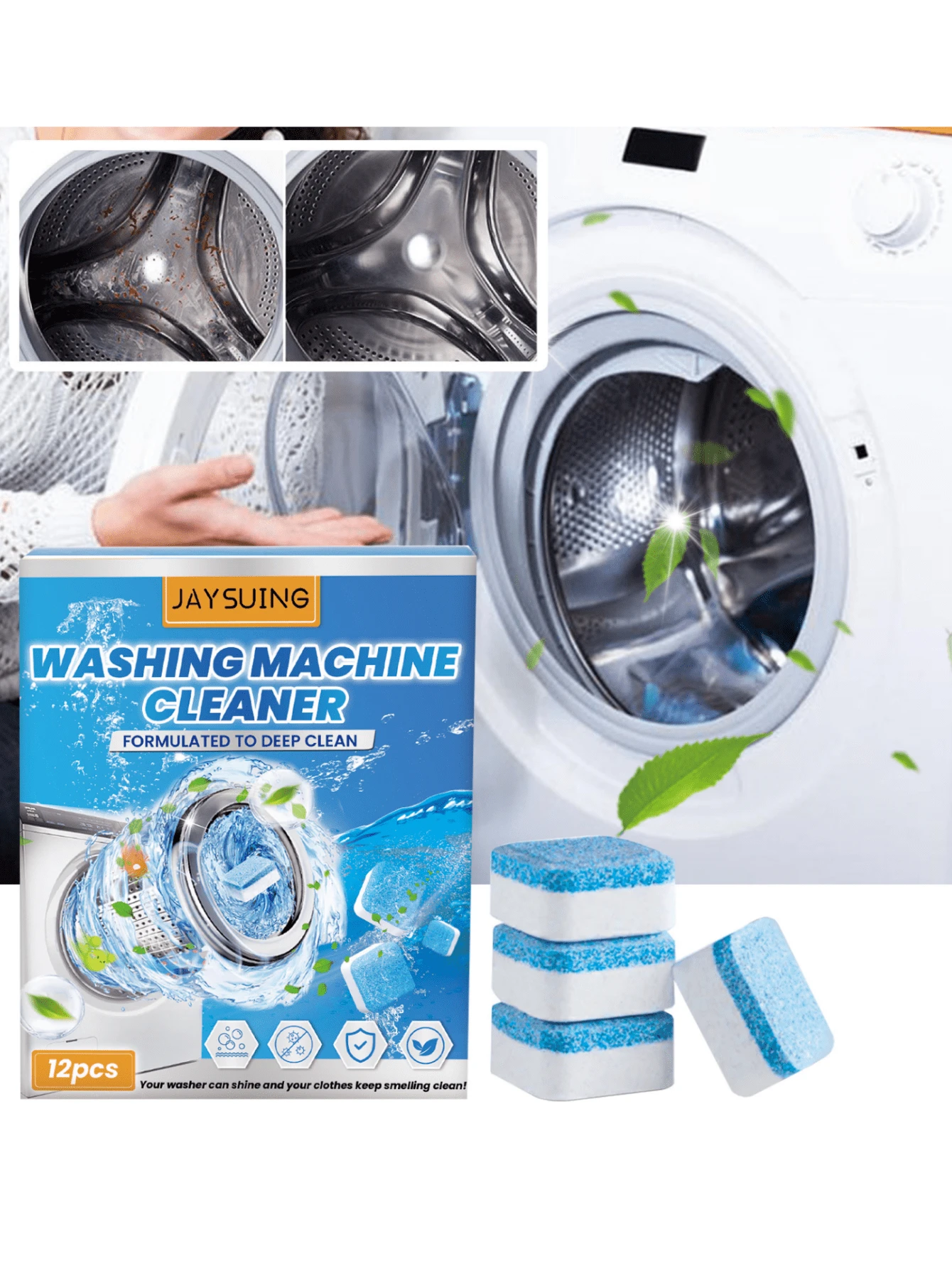 Washing Machine Cleaning Tablets Drum Type Wave Wheel Household Washing ...
