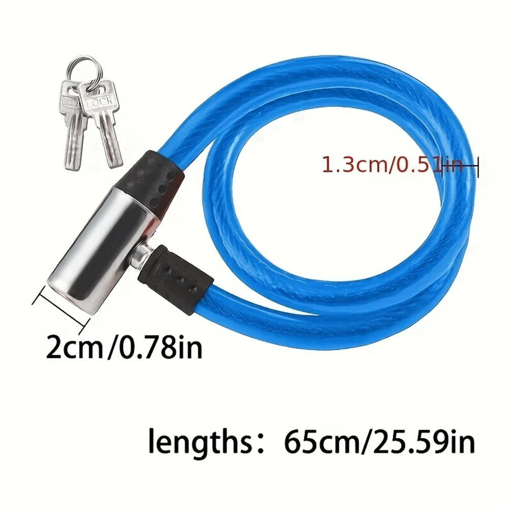 Portable Bike Safety Lock Flexible Multipurpose Anti-Theft Cable Coil ...