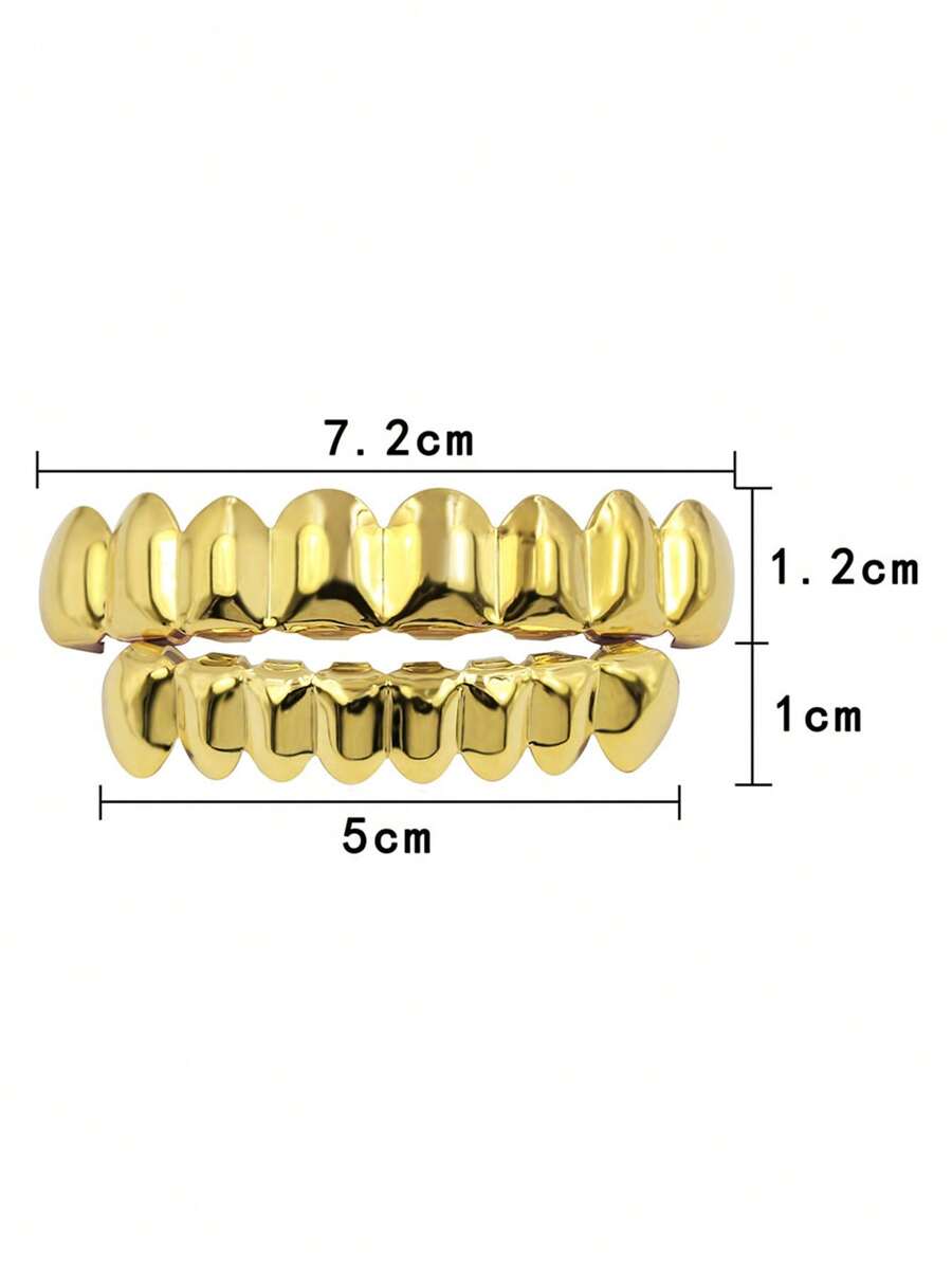 2pcs Smooth 8-Teeth Hip-Hop Fake Teeth Mouth Grillz, Suitable For Daily ...