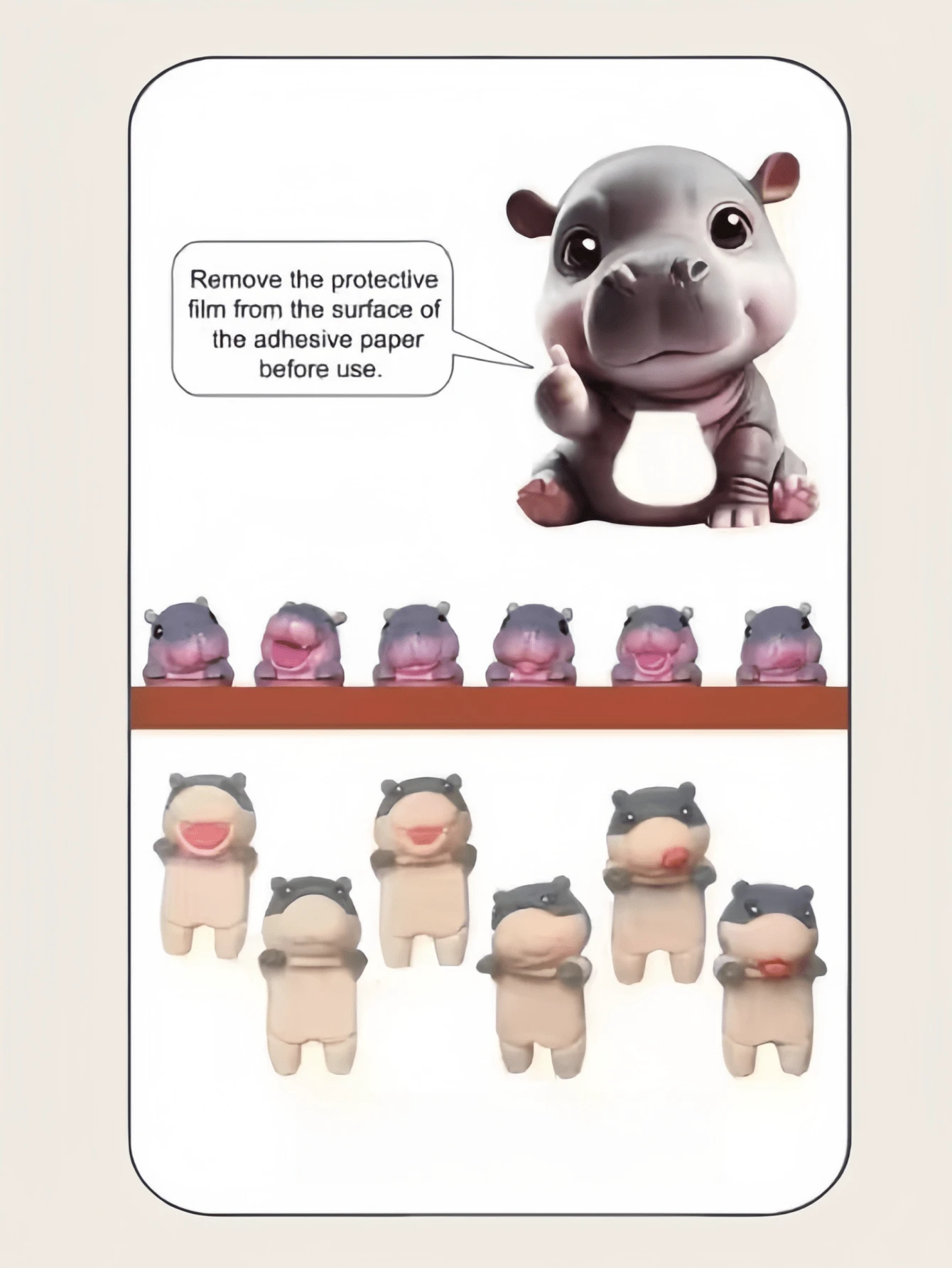 1pc/Boxed Hippopotamus Blind Box Vertical Car Accessories Mobile ...
