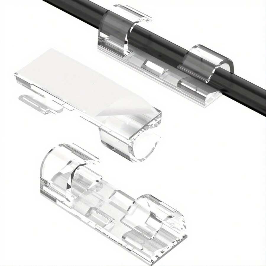40 pièces Clips de câble transparents auto-adhésifs, sans perçage ...