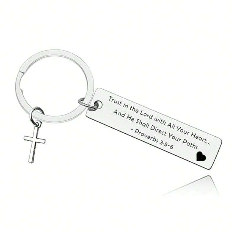 Christian Keychain Inspirational Religious Keyring, Christmas Bible ...