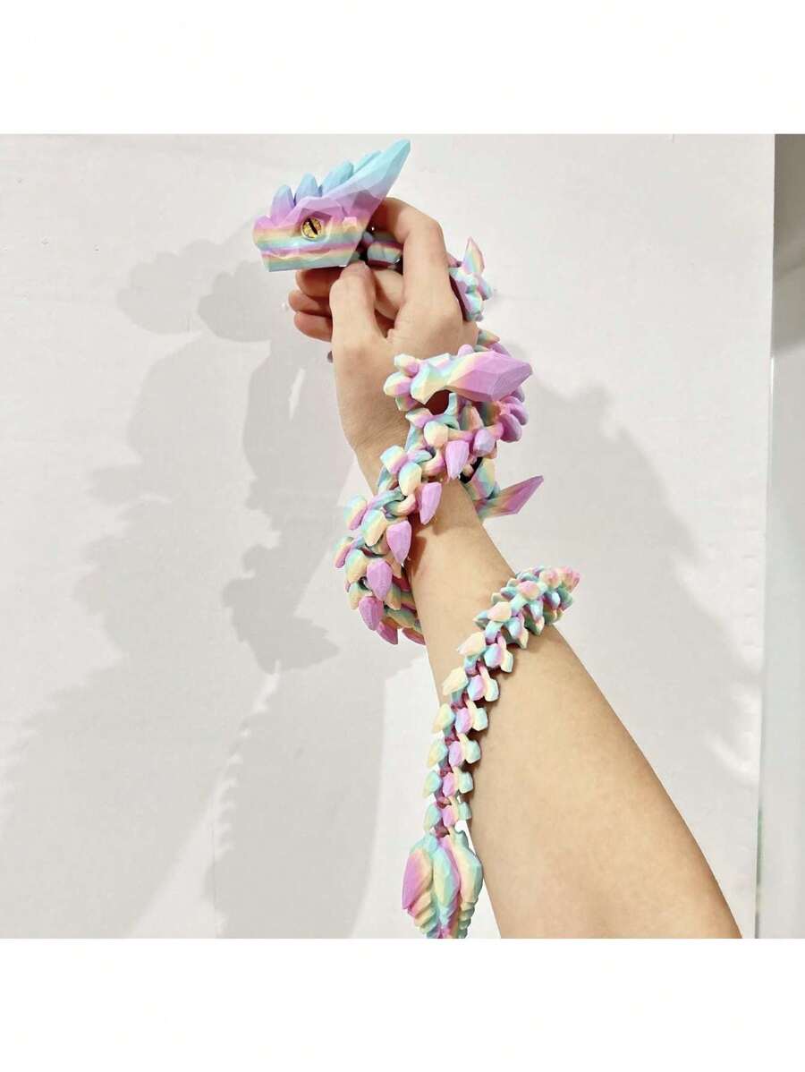 3D Printed Luminous Dragon Toy Figure Display, Posable Articulated ...