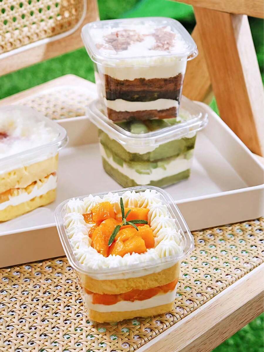 6/12/15/18/20pcs Square Cake Boxes, Suitable For Cakes, Mousse, Cream ...
