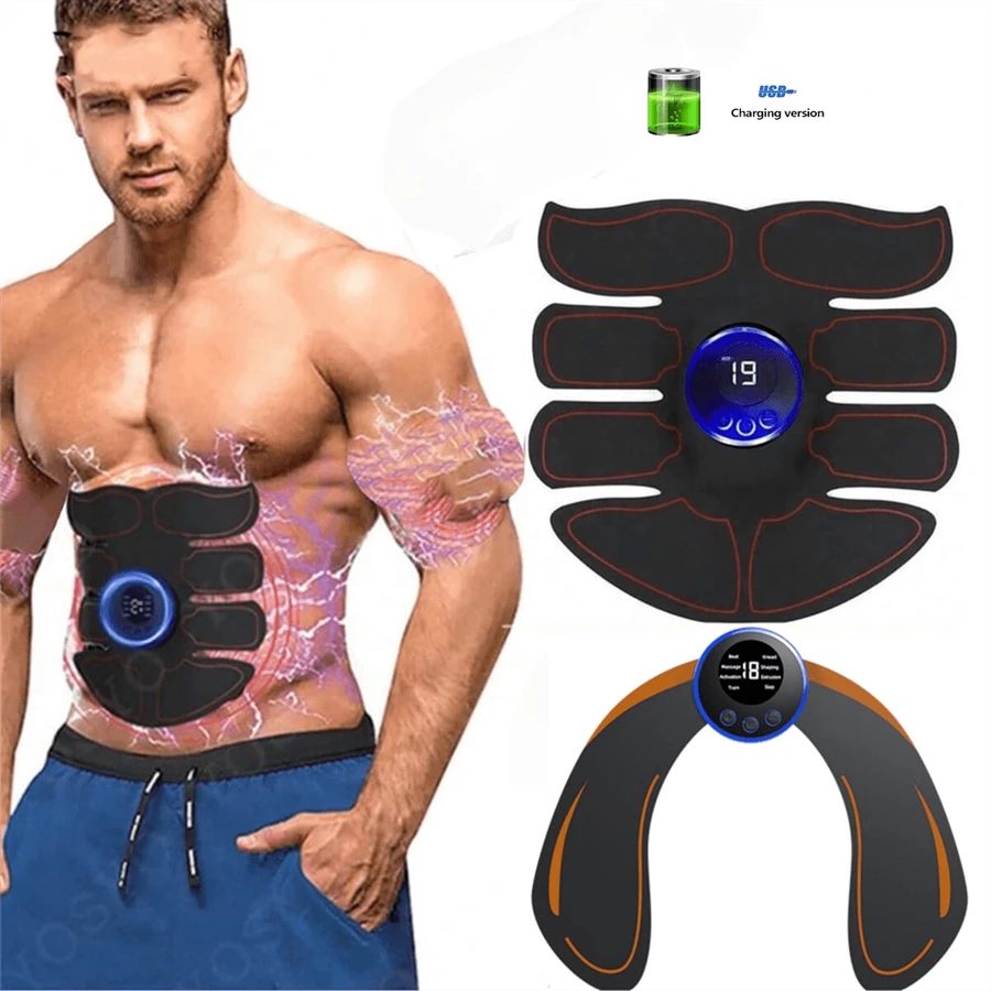 Charging Version EMS Muscle Stimulator Abdominal Trainer Fitness ABS ...