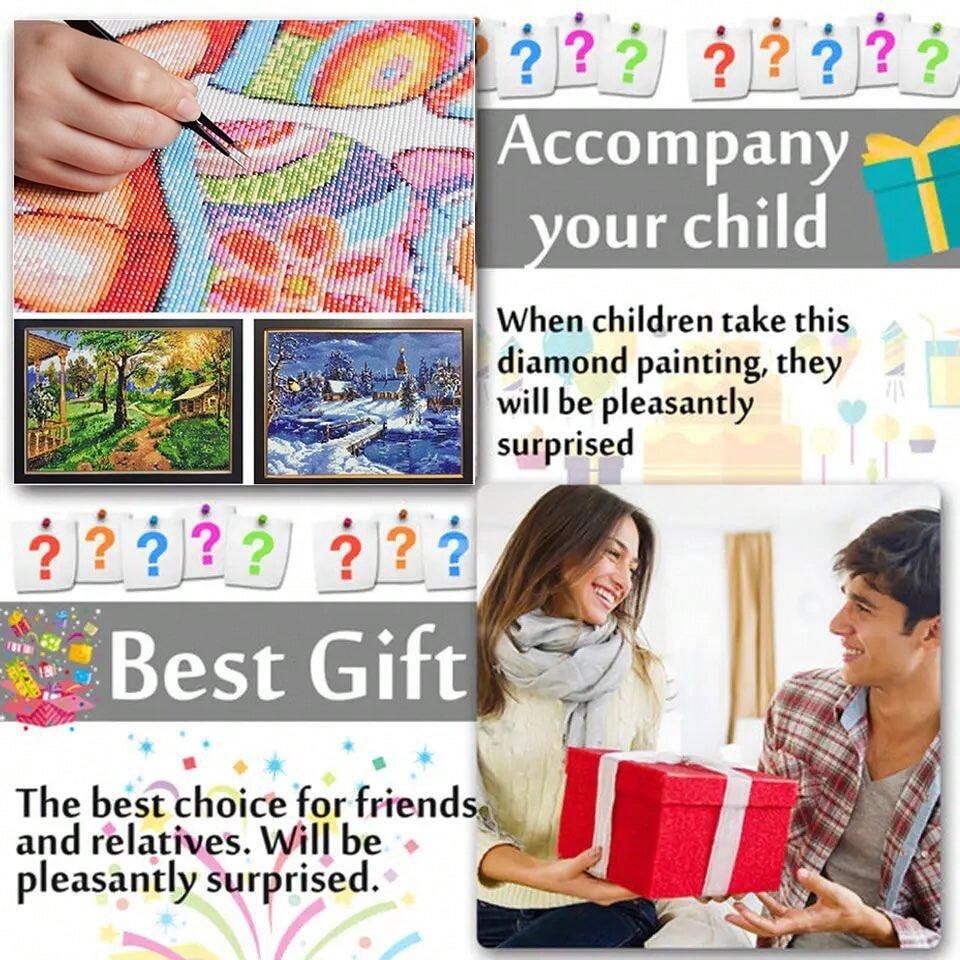 DIY Animal Diamond Painting Kit: Wolf Head In Snowy Forest - 5D Diamond ...