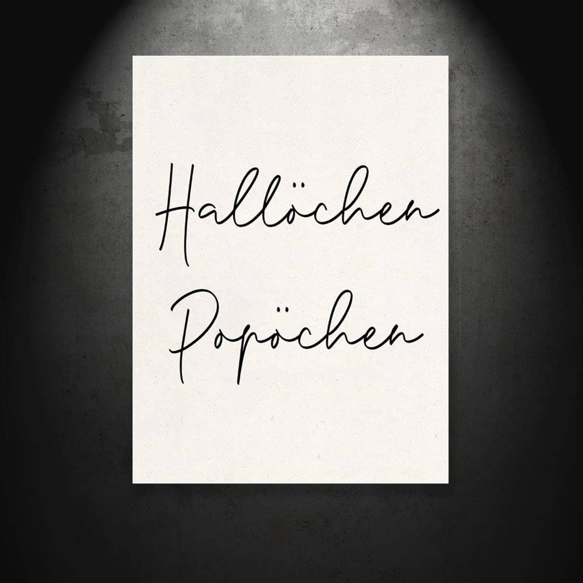 Festive Canvas Poster: 'Hallochen Popochen' In Black And White, Perfect ...